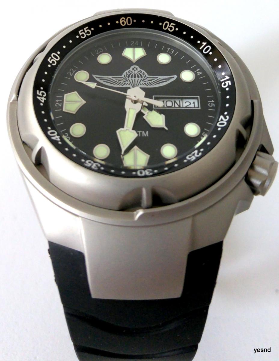 Israel IDF army paratrooper diving watch combat water resistant date ...