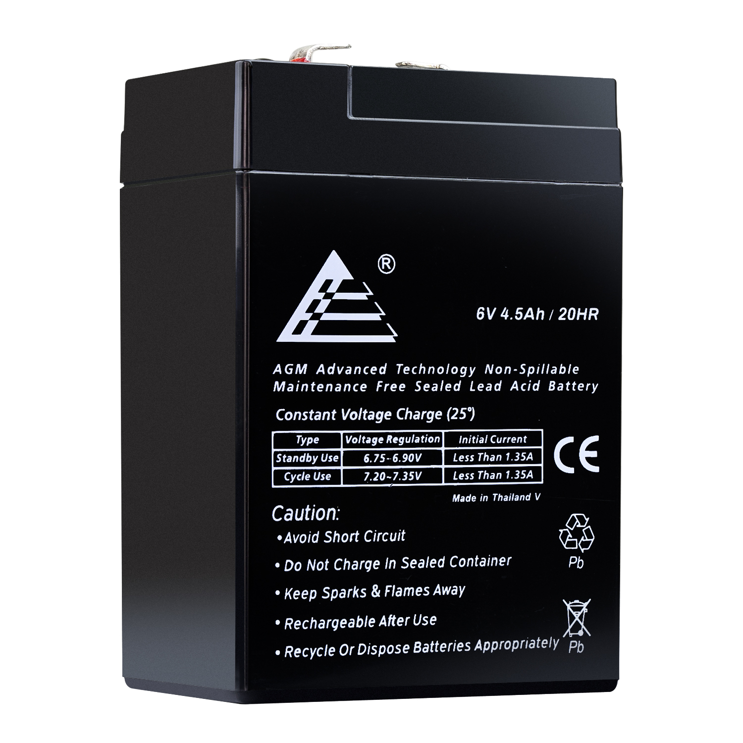 6V 4.5AH SLA Battery Replaces UB645 ELB06042 YT-645 PS-640 3FM4.5 CP645 ...