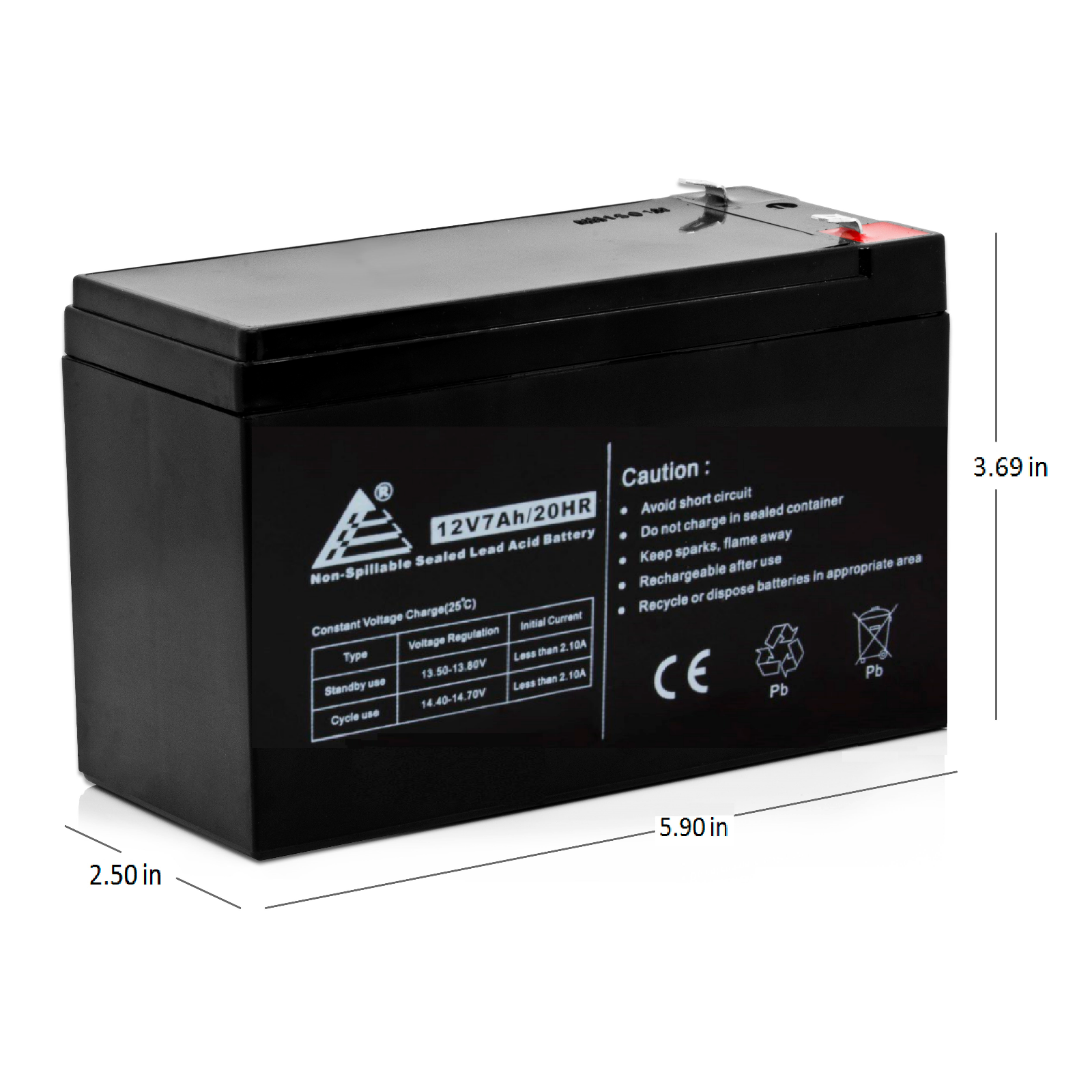 12V 7.2Ah 7AH Sealed Lead Acid (SLA) Battery for Universal ALARM ...