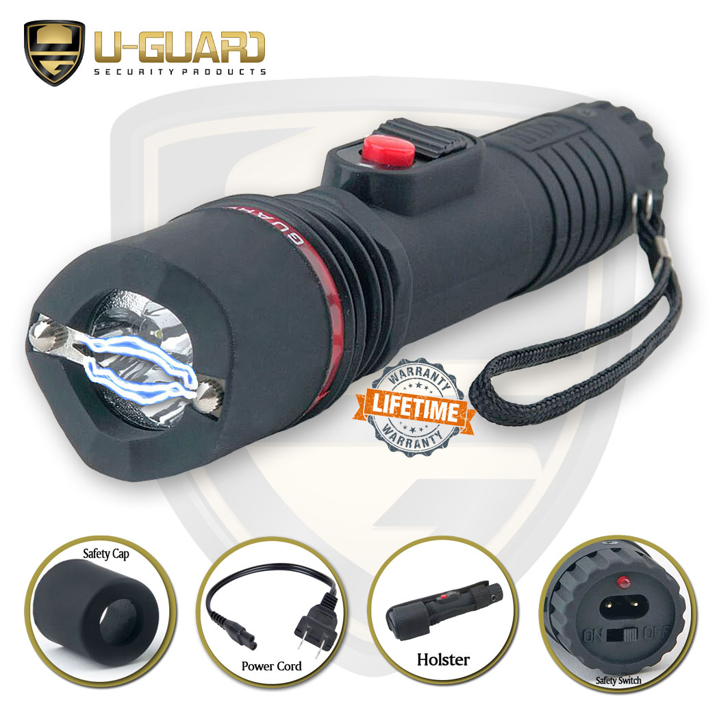 Small Stun Gun Flashlight Rechargeable Self Defense Weapon Guard Dog ...